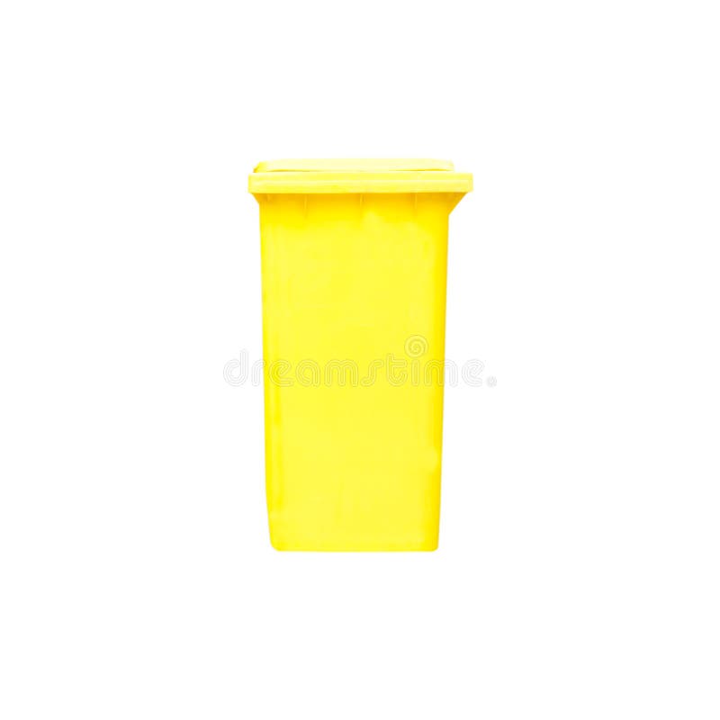 Large yellow trash can stock image. Image of environment - 35635519