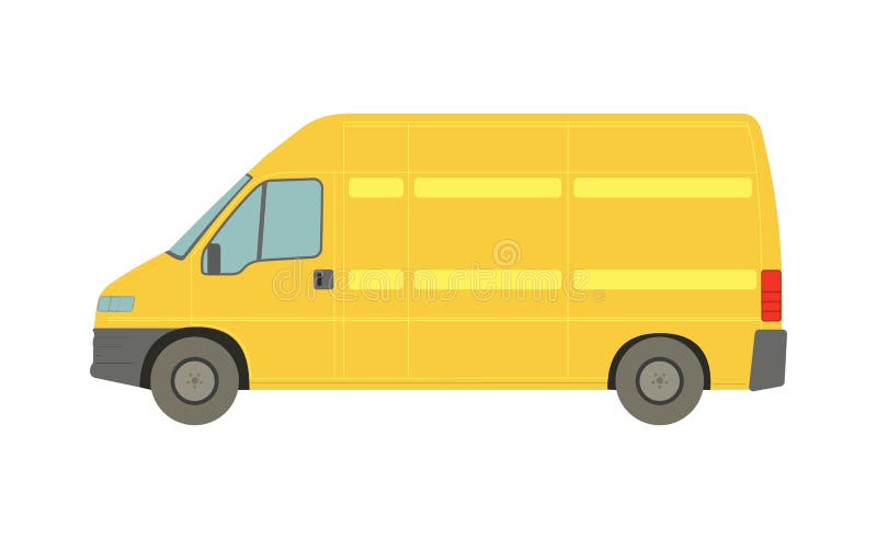 Large Yellow Van on a White Background - Vector Stock Vector ...