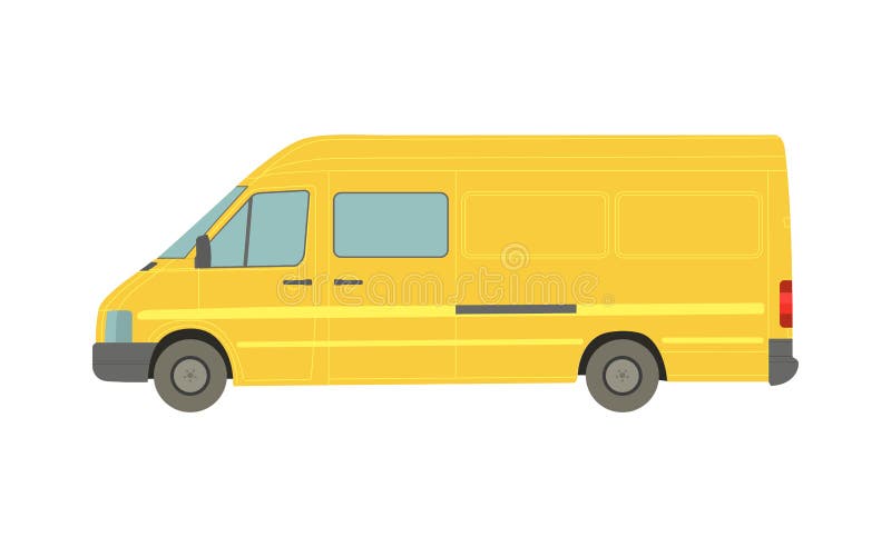 Large Yellow Van on a White Background - Vector Stock Vector ...