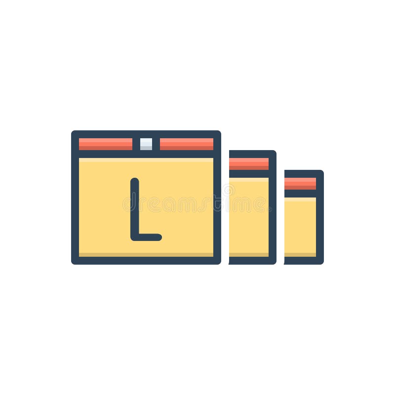 Color Illustration Icon for Largely, Large and Scale Stock Illustration ...