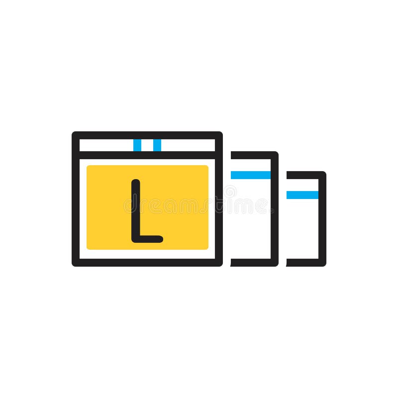 Multi Color Icon for Largely, Large and Chiefly Stock Illustration ...