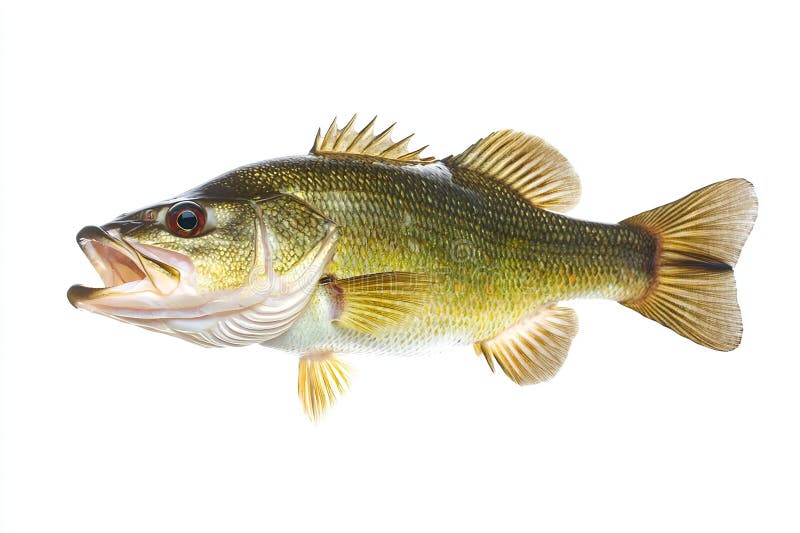Largemouth Bass Fish Isolated on White Background. Generative Ai Stock ...