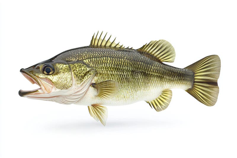 Largemouth Bass Fish Isolated on White Background. Generative Ai Stock ...