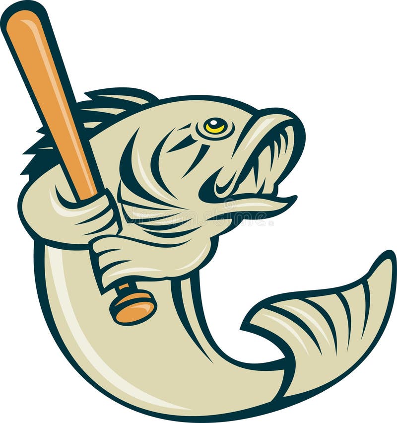 Largemouth Bass Player Baseball Stock Illustration - Illustration of ...