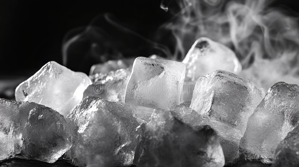 A Larger Pile of Ice Has a Stack of Ice Cubes Sitting on it, Making it ...