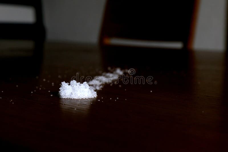 Larger Salt Pile on a Table Stock Photo - Image of kitchen, experiment ...