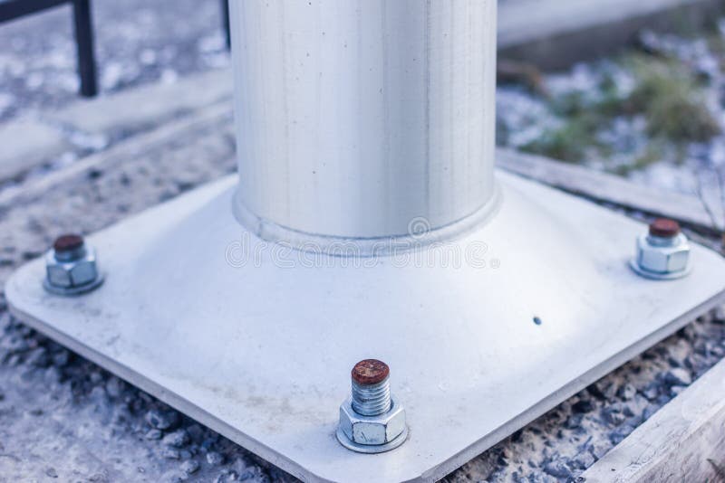 Larger Screws into the Base of a Pillar. Stock Image - Image of pillar ...
