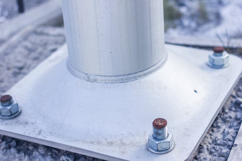 Larger Screws into the Base of a Pillar. Stock Photo - Image of closeup ...