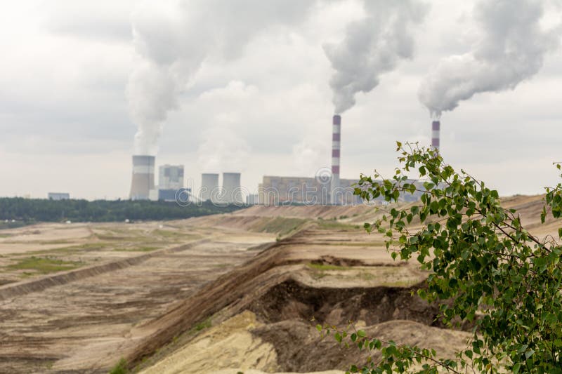 Coal-fired Power Plant and Open-pit Mine in Be?chatów, Poland. Stock ...