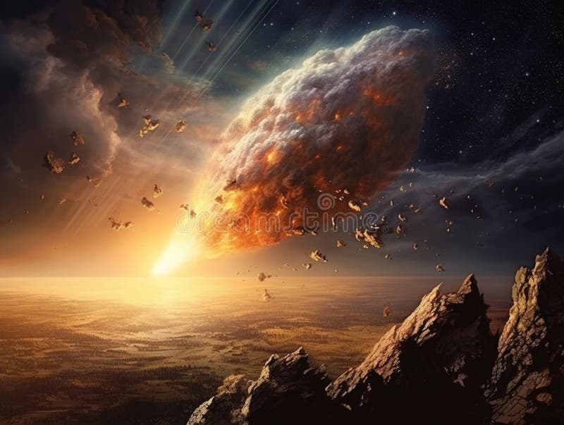 A Largest Comet Heading Across the Earth. Stock Illustration ...