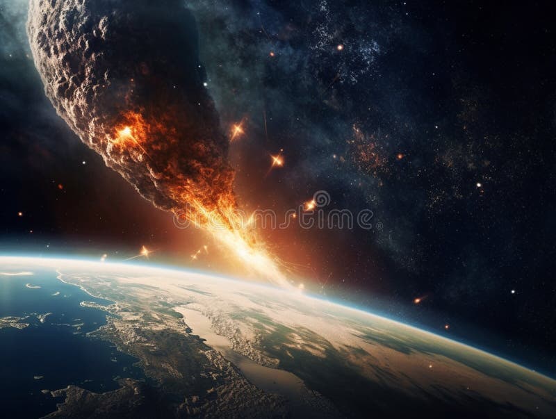 A Largest Comet Heading Across the Earth. Stock Illustration ...