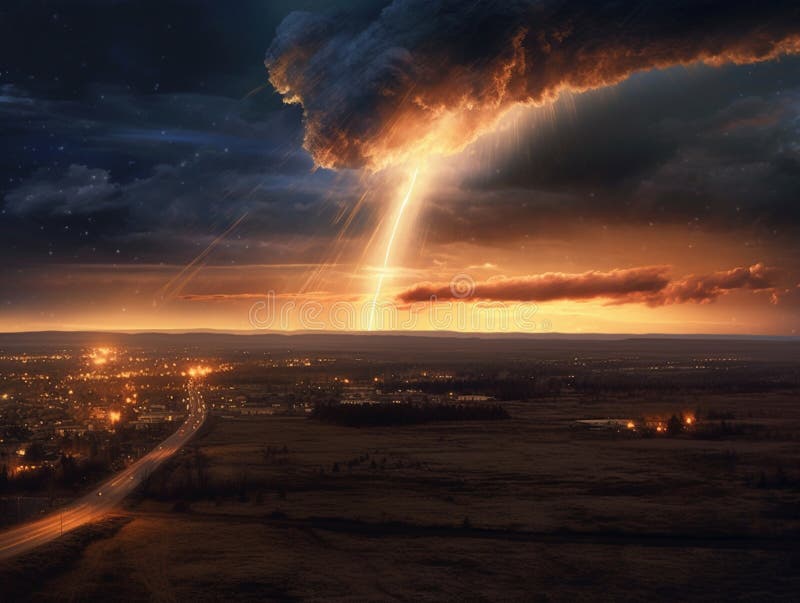 A Largest Comet Heading Across the Earth. Stock Illustration ...