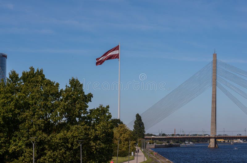 The Largest Flag of Latvia in Riga 1 Stock Image - Image of july ...