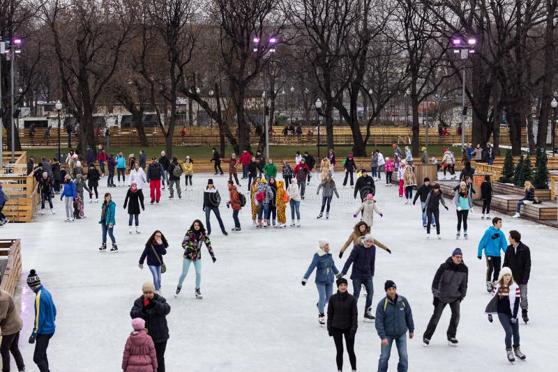 The Largest Outdoor Ice Rink in Moscow Editorial Stock Photo - Image of ...