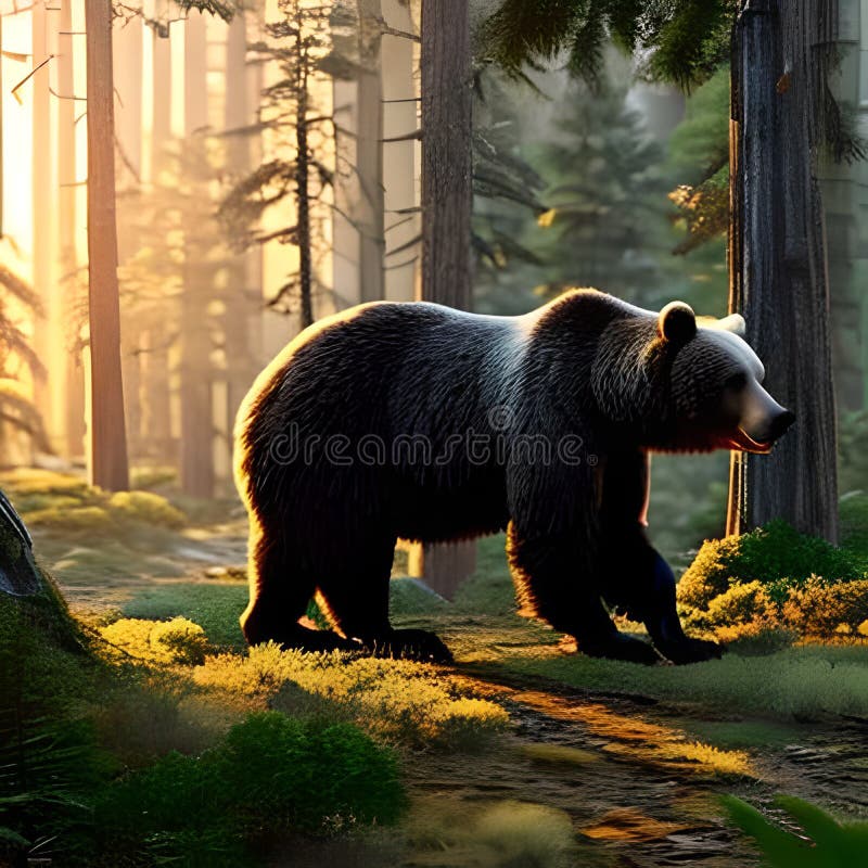 Bear stock illustration. Illustration of jungle, hunted - 267613625