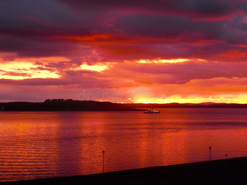 Golden stock image. Image of golden, largs, harbor, sunset - 55021313