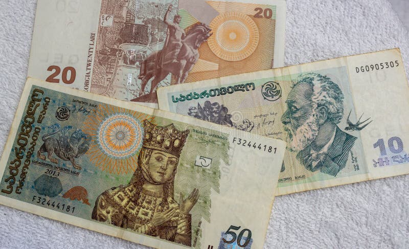 Lari Banknotes, Georgian Currency Stock Image - Image of money ...