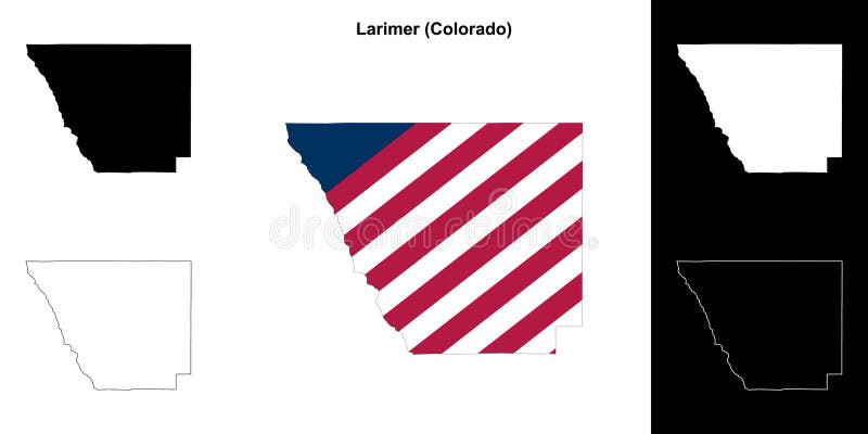 Larimer outline map stock vector. Illustration of county - 323856610