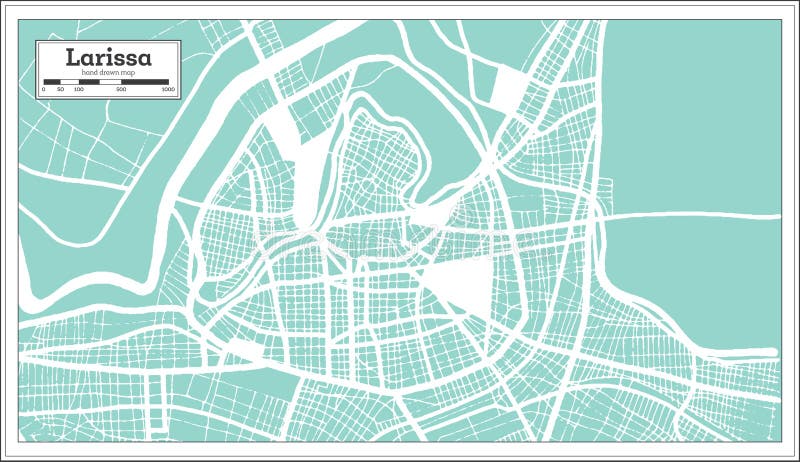 Map of the City of Larissa, Greece Stock Vector - Illustration of ...