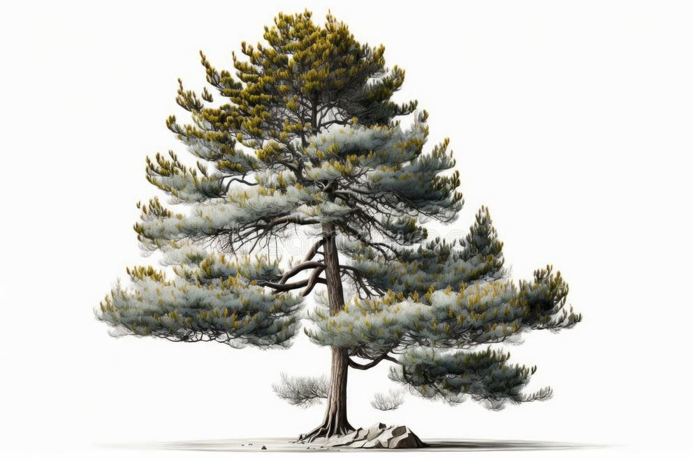 Larix Tree on a White Background. Generative AI Stock Illustration ...