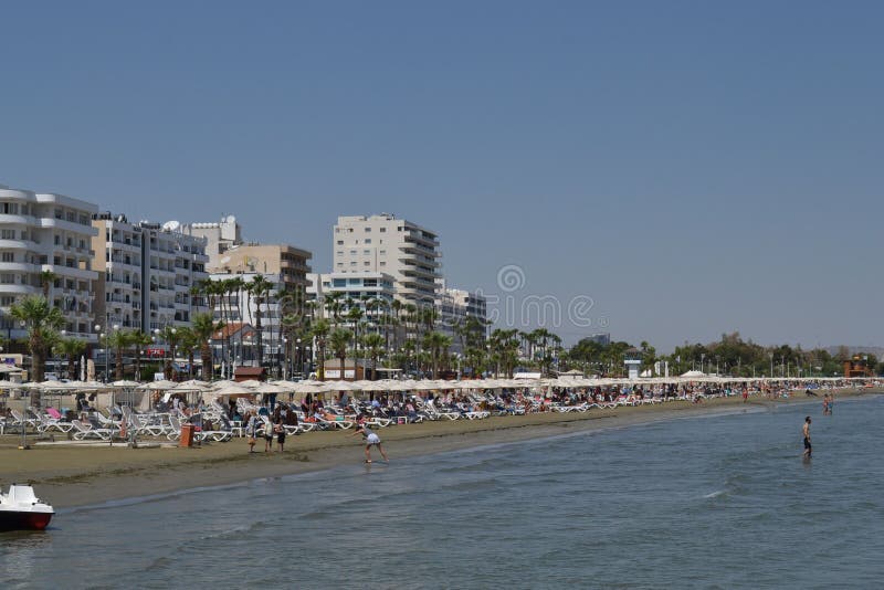 Larnaca Beach and Buildings in Cyprus Editorial Image - Image of shore ...