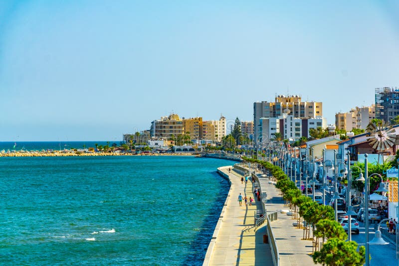 LARNACA, CYPRUS, AUGUST 15, 2017: Seaside Promenade in Larnaca, Cyprus ...