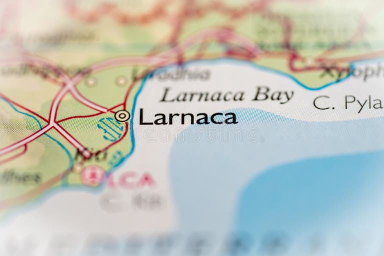 Larnaca, Cyprus Highlighted on a World Map Stock Photo - Image of ...