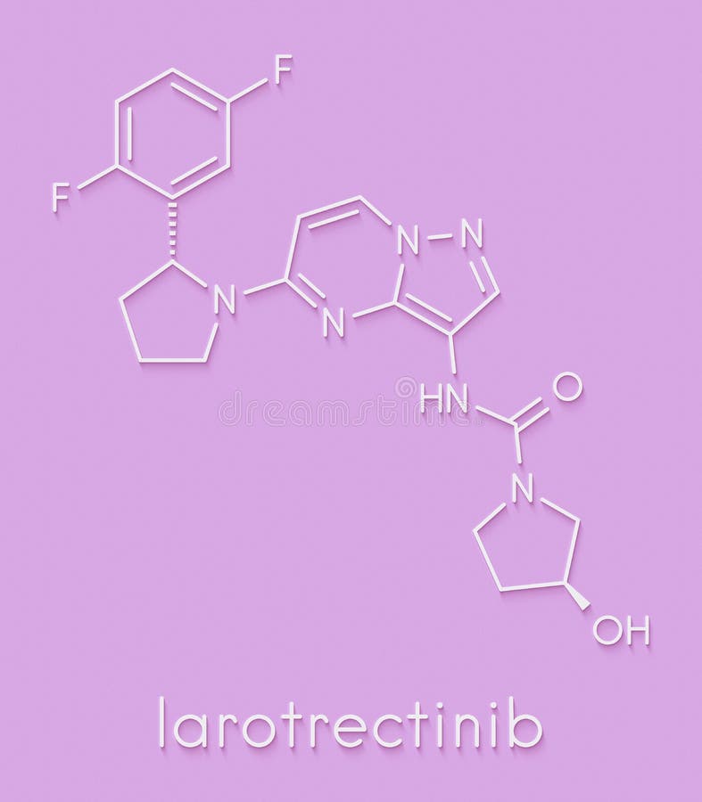Larotrectinib Cancer Drug Molecule. Skeletal Formula. Stock ...