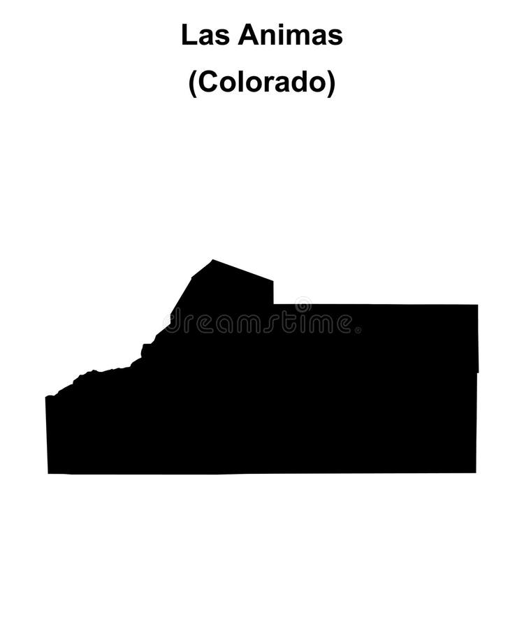 Las Animas outline map stock illustration. Illustration of counties ...