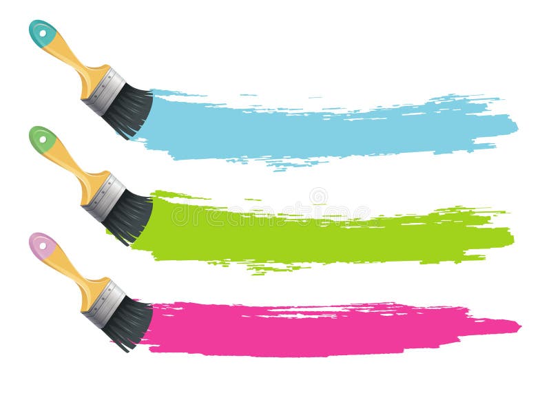 Las Brochas Con Color Salpican Ilustración del Vector - Ilustración de ...