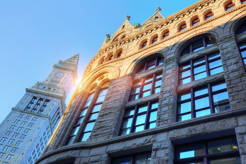 Las Calles Del Centro De Boston Imagen de archivo - Imagen de cityscape ...