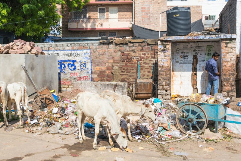 Las Calles Sucias De La India Imagen editorial - Imagen de pobreza ...