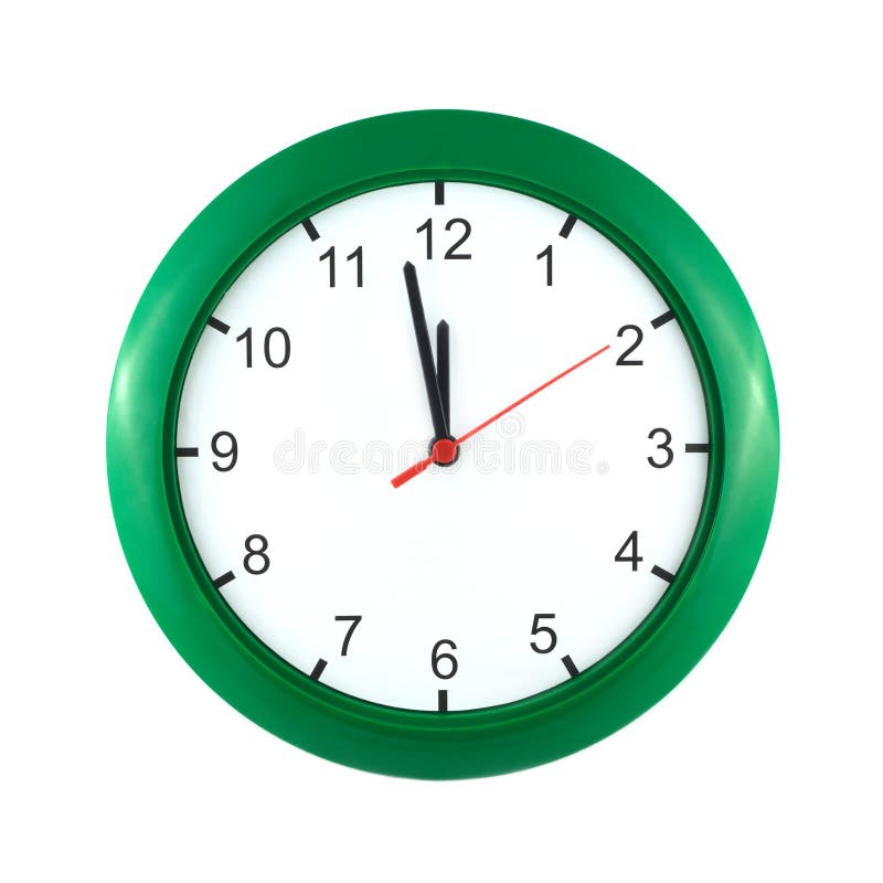 Las Doce En El Reloj Grande De La Pared Aislado Imagen de archivo ...