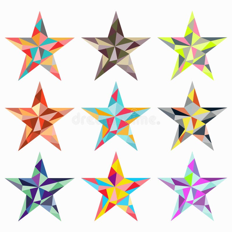 Las Estrellas De Los Tri?ngulos Coloreados Aislaron Objetos Stock de ... Las Estrellas De Los Tri?ngulos Coloreados Aislaron Objetos Stock de ...
