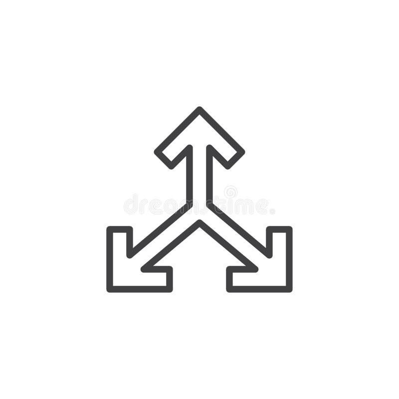 Las Flechas Triples Alinean El Icono Ilustración del Vector ...