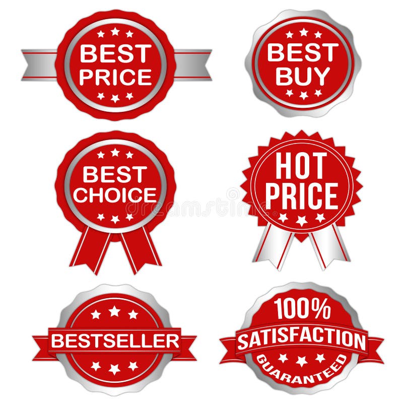 Las Insignias Del Vector Fijaron 1 (la Plata) Stock de ilustración ...