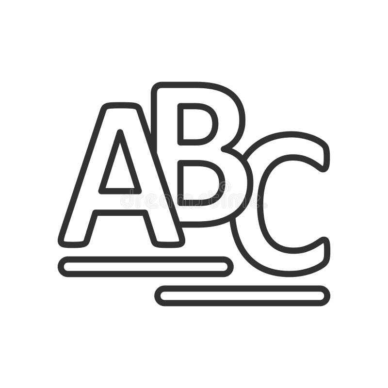 Las Letras De ABC Resumen El Icono Plano En Blanco Ilustración del ...
