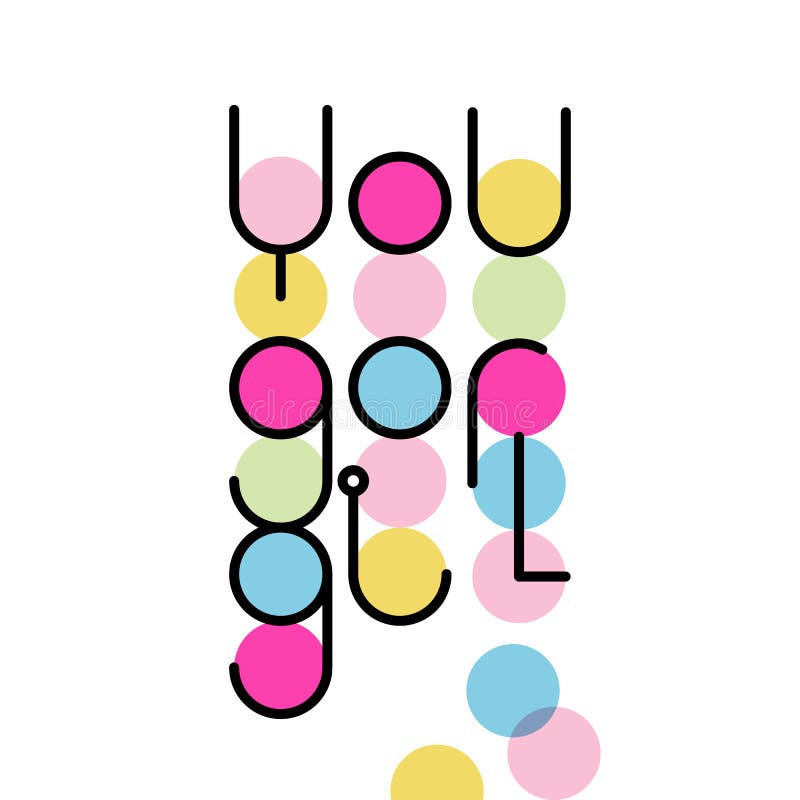 Las Letras Lineares Usted Va Muchacha Ilustración del Vector ...