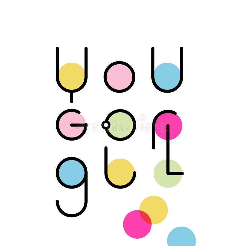 Las Letras Lineares Usted Va Muchacha Ilustración del Vector ...