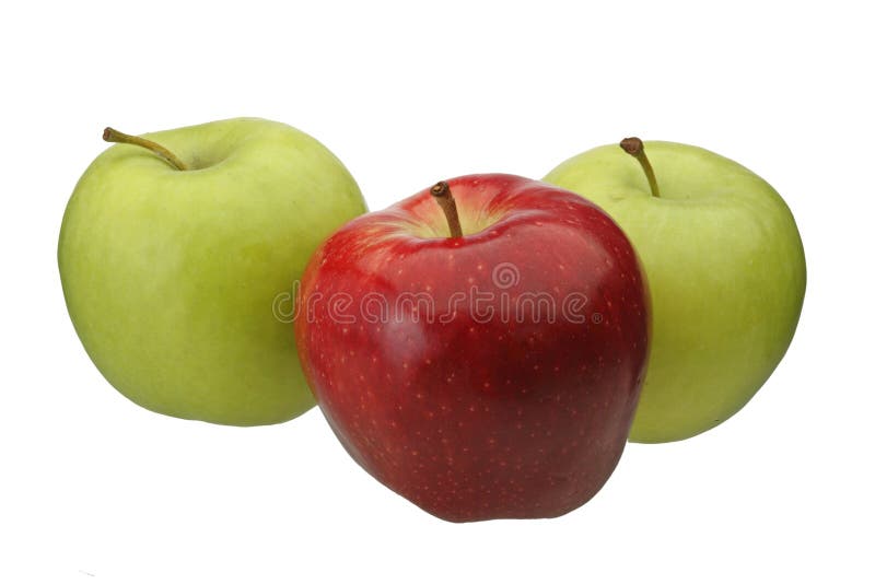 Las Manzanas Verdes Y Rojas Aislaron Imagen de archivo - Imagen de ...