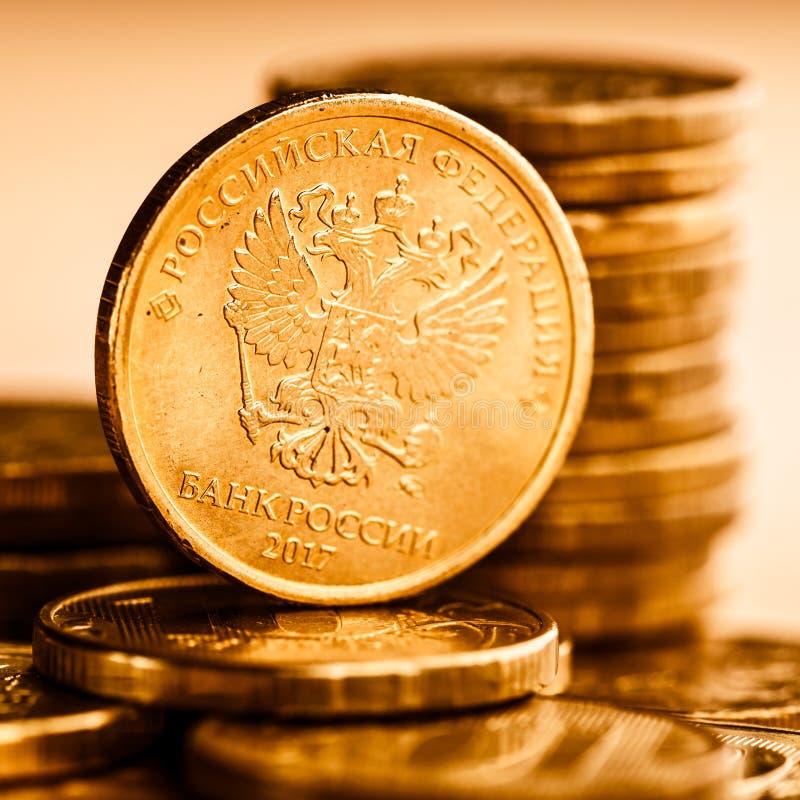 Las Monedas De La Rublo Rusa Foto de archivo - Imagen de monedas ...