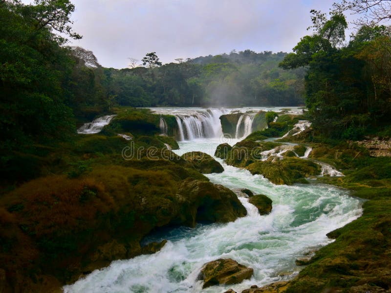 Las Nubes: a Beautiful Waterfall in Chiapas, Mexico Stock Image - Image ...