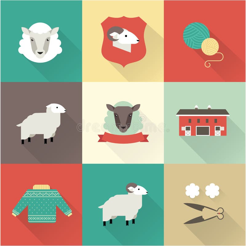 Las Ovejas Vector El Sistema Ilustración del Vector - Ilustración de ...