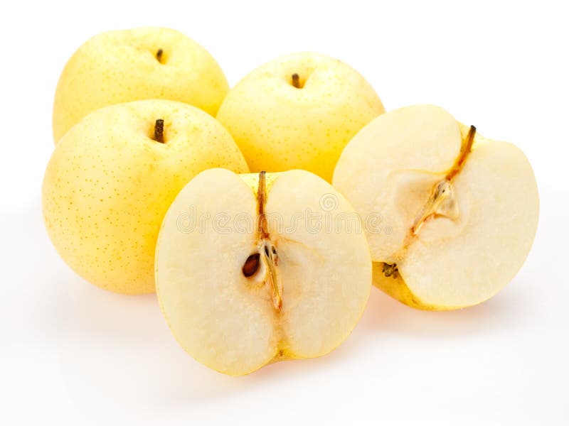 Peras Asiáticas En El Grupo De 5 Imagen de archivo - Imagen de primer ...