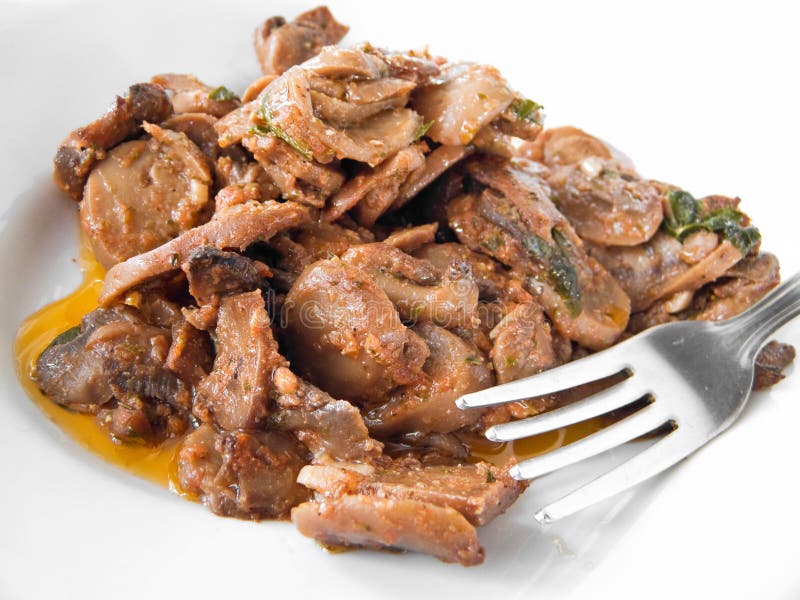 Setas Cocinadas Con El Aceite De Oliva, Salsa De Tomate Y Foto de ...
