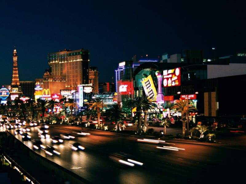 Las Vegas Boulevard at Night, Nevada Editorial Photo - Image of scene ...