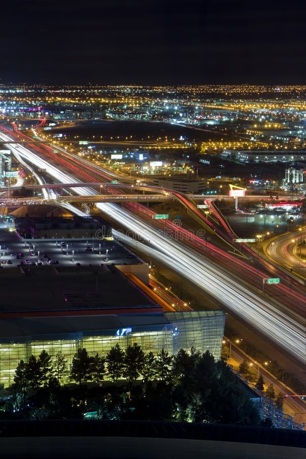 Las Vegas 15 Freeway Sign with Palms Stock Image - Image of freeway ...