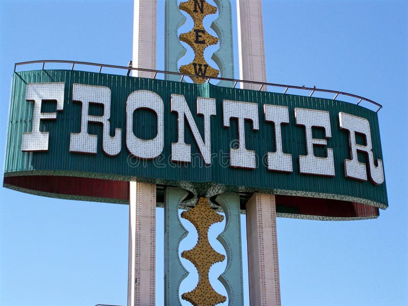 Las Vegas - Frontier Hotel Marquee Editorial Stock Image - Image of ...