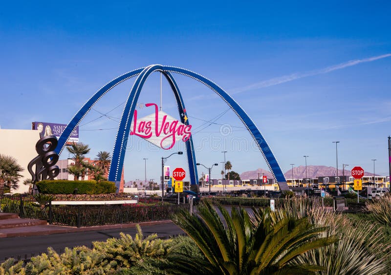 Las Vegas Gateway Arches Sign Editorial Image - Image of strat, famous ...