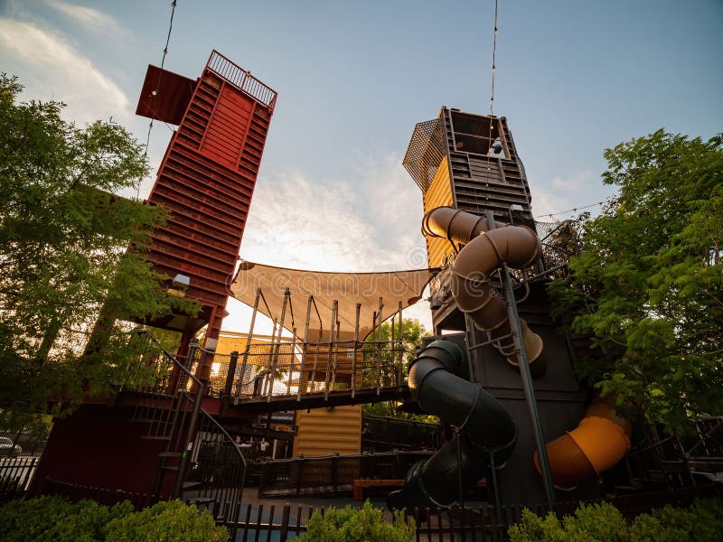 Playground of Downtown Container Park at Downtown Las Vegas Editorial ...